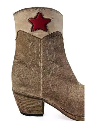 MADISON MAISON Pointy Star-patch Cowboy Boots