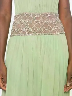 Retrofete Kreeli Crystal-embellished Halterneck Maxi Dress