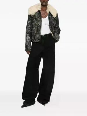 Etro Floral-print Shearling-collar Jacket