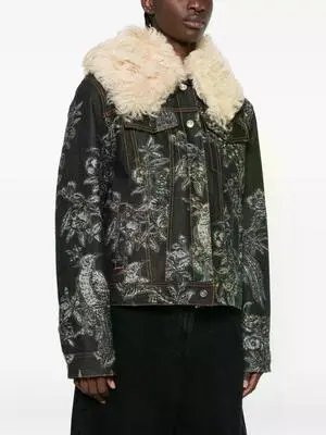 Etro Floral-print Shearling-collar Jacket