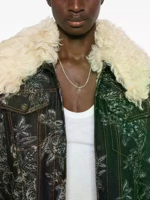 Etro Floral-print Shearling-collar Jacket