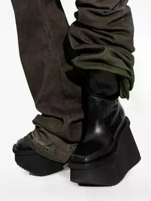 Rick Owens Factory Boots Platform Ankle Boots