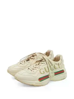 Gucci Rhyton Logo Leather Low-top Sneakers