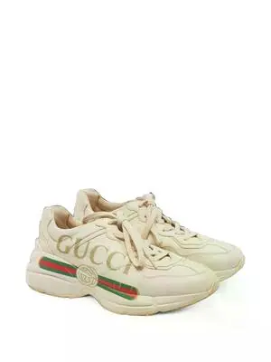 Gucci Rhyton Logo Leather Low-top Sneakers