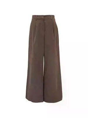 Brunello Cucinelli Pleated Wide-leg Cotton Trousers