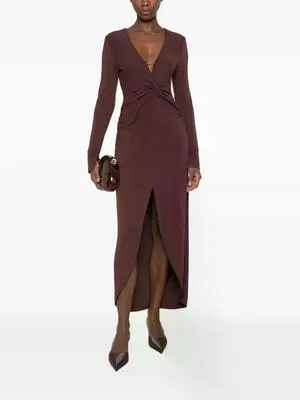 Imperial Twist-detail V-neck Dress