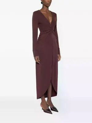 Imperial Twist-detail V-neck Dress