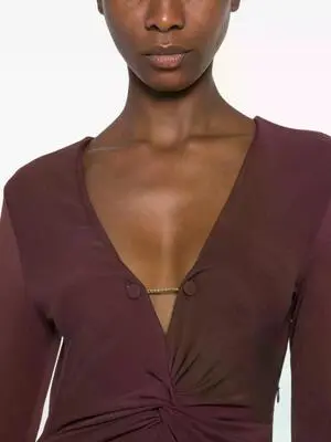 Imperial Twist-detail V-neck Dress