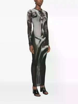 JEAN PAUL GAULTIER Crew Neck Long-sleeve Maxi Dress