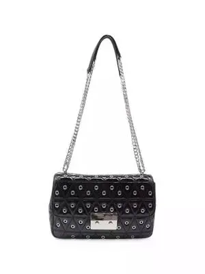 Michael Kors Sloan Eyelet-embellished Shoulder Bag - Black