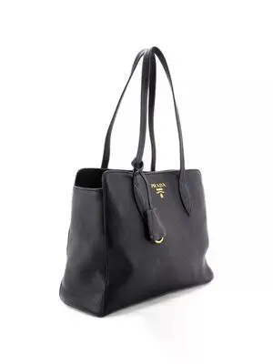 Prada Open Shopping Vitello Phenix Medium Tote Bag