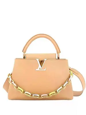 LOUIS VUITTON Capucines Resin Chain Bag Leather Mm Shoulder Bag - Neutrals