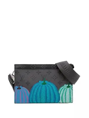 LOUIS VUITTON 2021-2026 Yayoi Kusama Monogram Eclipse Reverse Pumpkin Wearable Wallet Crossbody Bag - Grey
