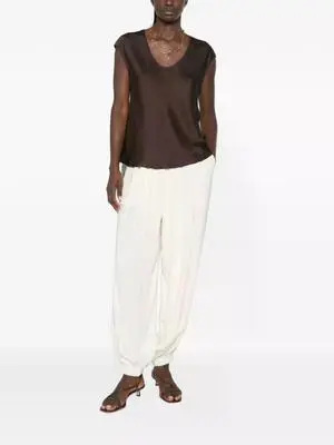 Imperial Satin-finish Scoop-neck Top