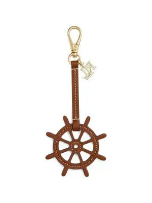 Ralph Lauren Ship-wheel Leather Bag Charm - Brown