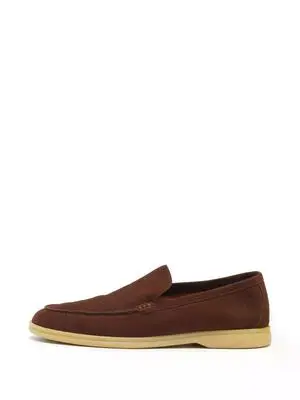 Loro Piana Summer Walk Leather Loafers - Brown
