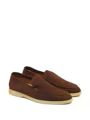 Loro Piana Summer Walk Leather Loafers - Brown