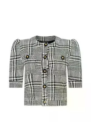 L'Agence Allegra Glen Plaid Cropped Jacket