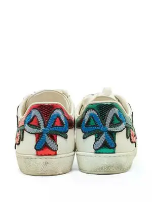 Gucci Ace Web Floral Embroidered Sneakers
