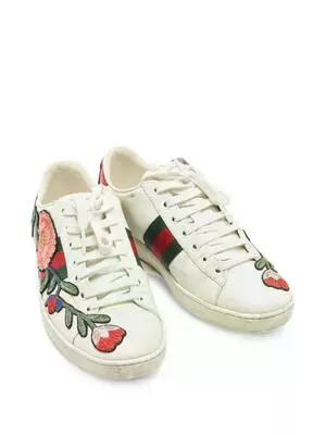 Gucci Ace Web Floral Embroidered Sneakers