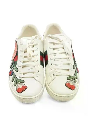 Gucci Ace Web Floral Embroidered Sneakers