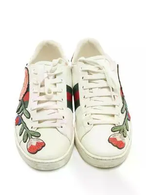 Gucci Ace Web Floral Embroidered Sneakers