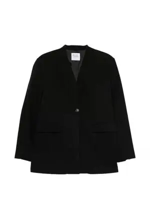 LE SULLY STUDIO Single-breasted Collarless Coat - Black