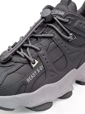PLEIN SPORT Runner Beast X-01 Panelled Sneakers - Grey