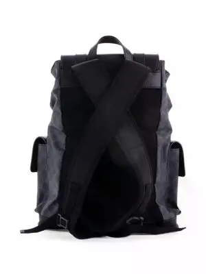 Gucci Double Pocket Buckle Gg Coated Canvas Large Backpack