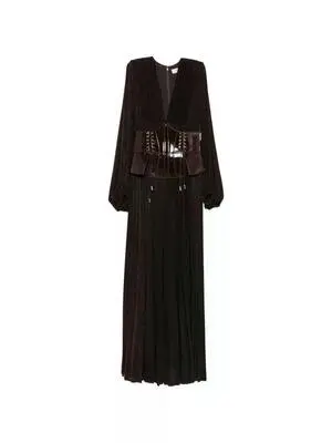 Elisabetta Franchi V-neck Maxi Dress - Brown