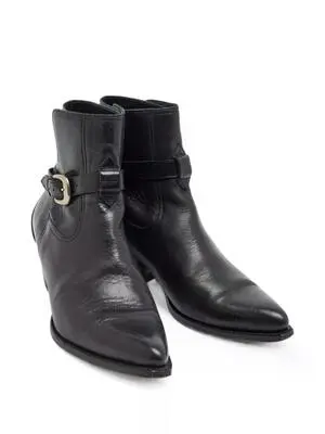 Celine Buckled Leather Ankle Boots
