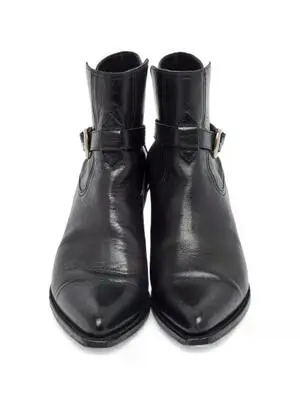 Celine Buckled Leather Ankle Boots