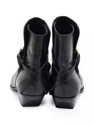Celine Buckled Leather Ankle Boots