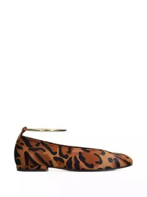 CHANTAL Animal-print Bangle-detail Ballet Flats - Brown
