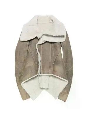 Rick Owens Shearling-lined Asymmetric Jacket - Grey