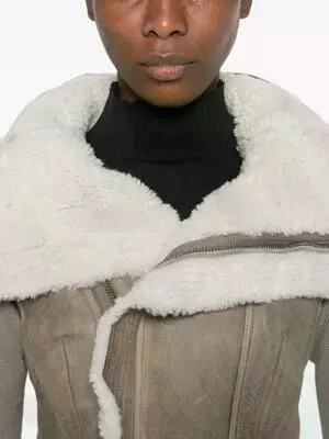 Rick Owens Shearling-lined Asymmetric Jacket - Grey
