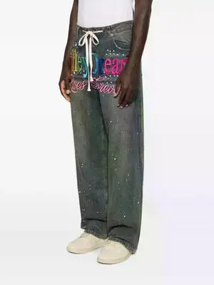 VALE FOREVER Crystal-embellished Embroidered Jeans
