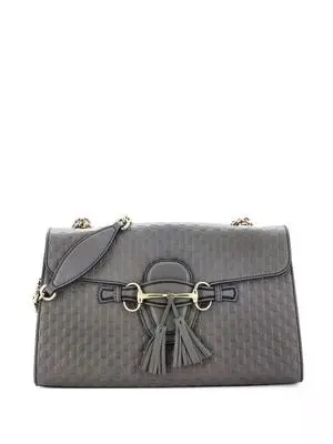 Gucci Emily Chain Flap Bag Microguccissima Leather Medium Shoulder Bag Grey