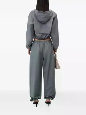 Alexander Wang Crystal Hotfix Drawcord Shrunken Hoodie Jacket