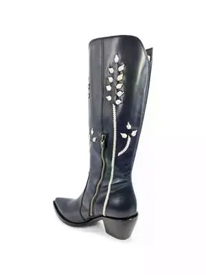 MADISON MAISON Tall Floral-embroidery Boots