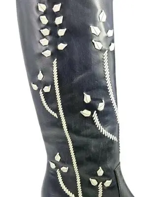 MADISON MAISON Tall Floral-embroidery Boots