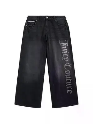 Juicy Couture Diamanté Wide-leg Jeans - Black