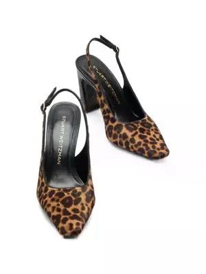 STUART WEITZMAN Stassi Leopard-print Slingback Pumps