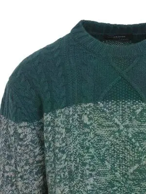 Kiton Cable-knit Colour-block Sweater