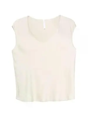 Imperial Sleeveless V-neck Blouse - Neutrals