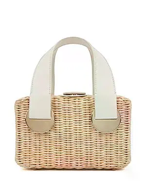 Rodo Laurelle Wicker Tote Bag - Neutrals