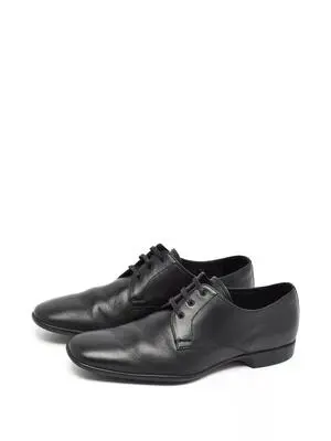 Prada Leather Derby Shoes - Black