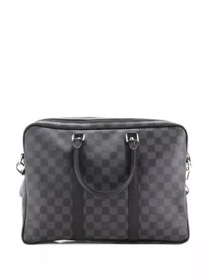 LOUIS VUITTON Porte-documents Voyage Briefcase Damier Graphite Pm Business Bag - Black