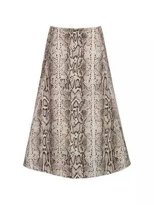 Cara Cara Aisha Snakeskin-print Midi Skirt - Grey