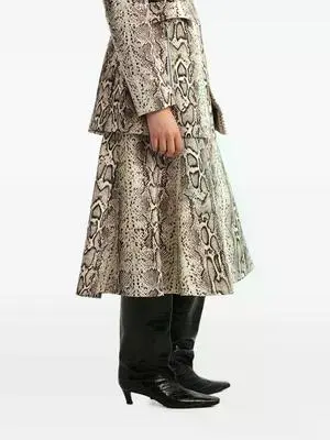 Cara Cara Aisha Snakeskin-print Midi Skirt